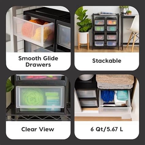 Iris Usa 6 Qt Small Plastic Stacking Drawer Stackable Storage