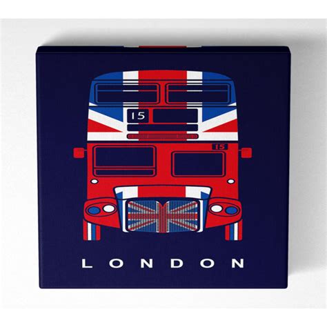 Latitude Run Achiuta English Flag On A London Red Bus Wrapped Canvas Art Prints Uk