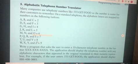 Solved 435 Programming Exercises 5 Alphabetic Telephone