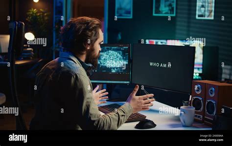 Programmer Getting Interrupted During Work By Ai Becoming Sentient Saluting And Asking