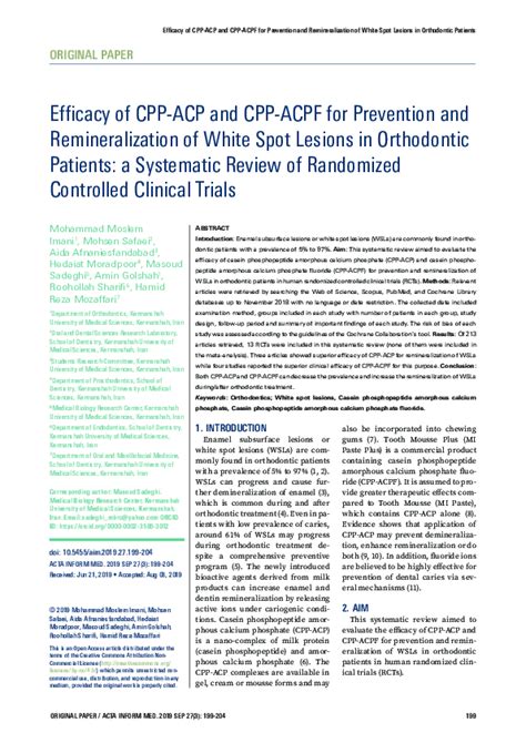 Efficacy Of Cpp Acp And Cpp Acpf For Prevention And Remineralization Of