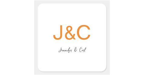 Professional Classical Monogram Minimalist Plain Square Sticker Zazzle