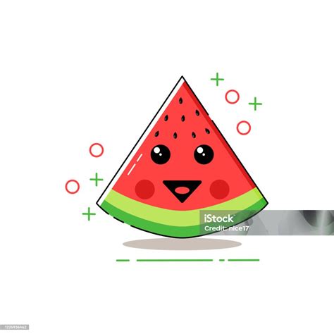 만화 물 멜론의 물 멜론 귀여운 로고스티커 벡터 물 멜론 수박 슬라이스 과일 일러스트레이션 신선한 건강 식품 건강한 생활방식에 대한 스톡 벡터 아트 및 기타 이미지 Istock