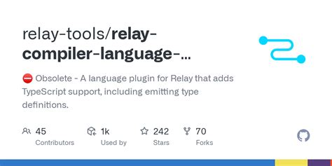 Github Relay Toolsrelay Compiler Language Typescript ⛔️ Obsolete A Language Plugin For