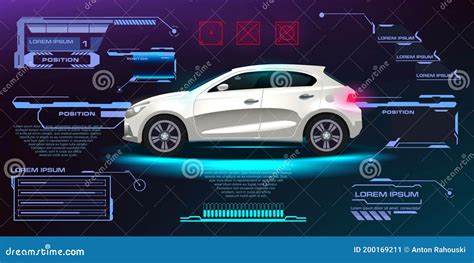 city car vector futuristic user interface hud ui abstract virtual