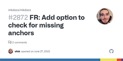 Fr Add Option To Check For Missing Anchors · Issue 2872 · Mkdocs