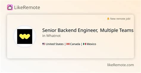 📩 senior backend engineer multiple teams at 🏢 whatnot 📍remote job in 🇺🇸 united states r