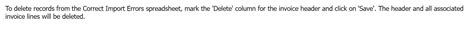 Lines Are Not Getting Deleted In Correctimporterror When Header Is Deleted — Cloud Customer Connect