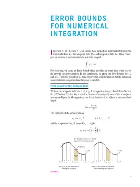 errorbounds fornumerical integration error bound for the midpoint rule