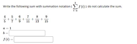Solved Write The Following Sum With Summation Notation