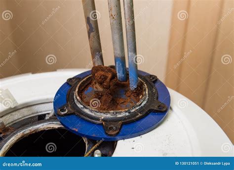 Rust And Scum Element Of Boiler Close Up Stock Image Image Of Electric Deposition