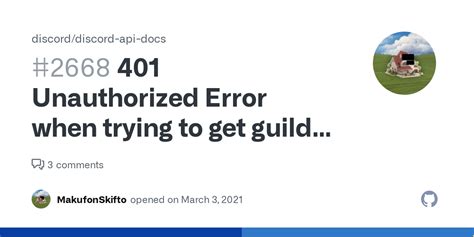 401 Unauthorized Error When Trying To Get Guild Roles · Issue 2668 · Discorddiscord Api Docs