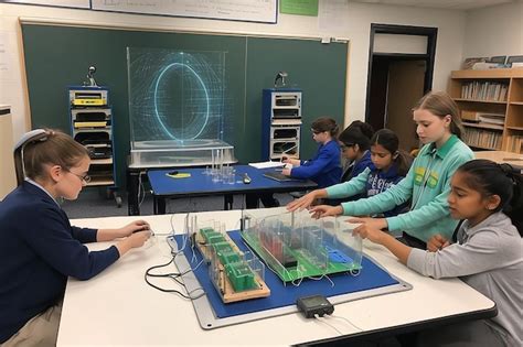 Premium Photo Showcase A Physics Lab With Babes Experimenting With Sound Waves And Frequencies