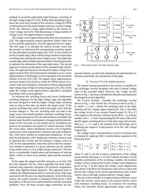 Solution 2013 392 Voltage Vector Approximation Control Of Multistage Multilevel Inverter Using