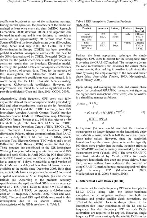 An Evaluation Of Various Ionospheric Error Mitigation Methods Used In Single Frequency Ppp