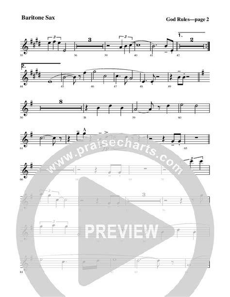 God Rules Bari Sax Sheet Music Pdf Rick Muchow Praisecharts