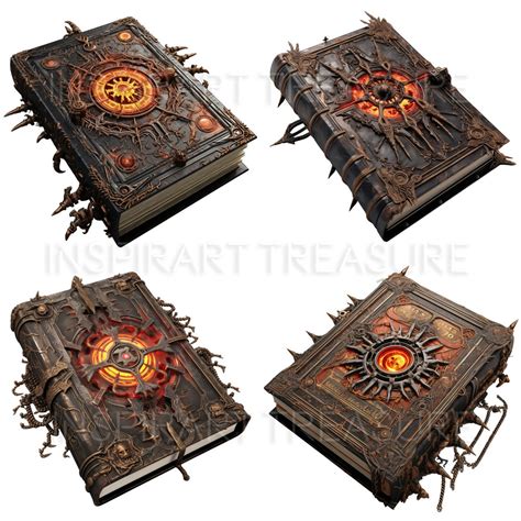 Printable Magic Spellbook 03 Fantasy Witchcraft Clipart Etsy