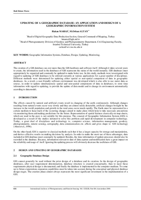 Pdf Updating Of A Geographic Database An Application And Design Of A Geographic Information