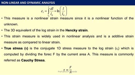 Non Linear And Dynamic Analysispptx