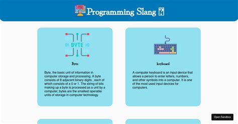 Programming Slang Codesandbox