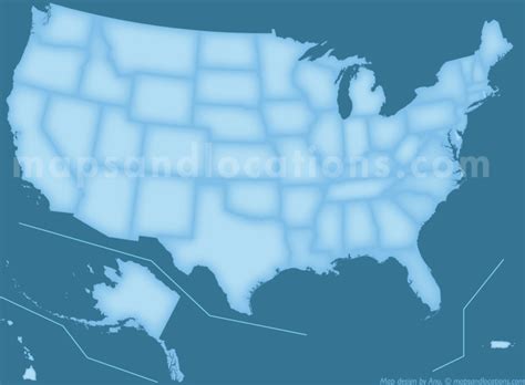 Clickable Usa And Puerto Rico Map With Shadow And Hover Effect For Interactive Websites
