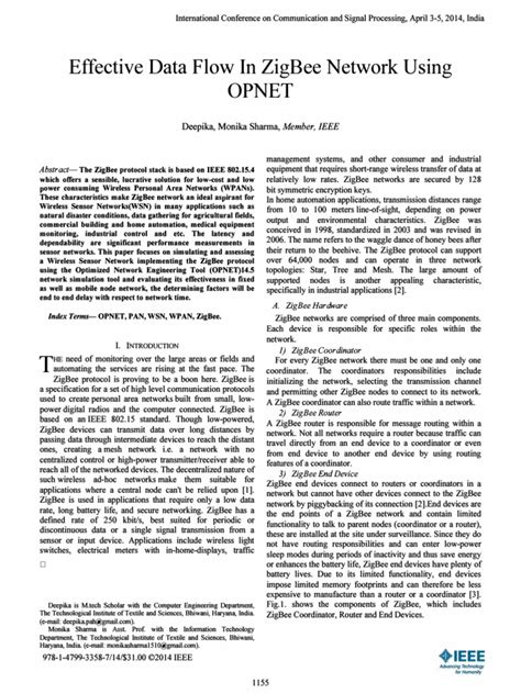 Effective Data Flow In Zigbee Network Using Opnet Pdf Network Topology Wireless Sensor Network