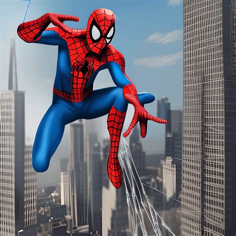 Spiderman Shooting His Web From A Tall Building · Creative Fabrica