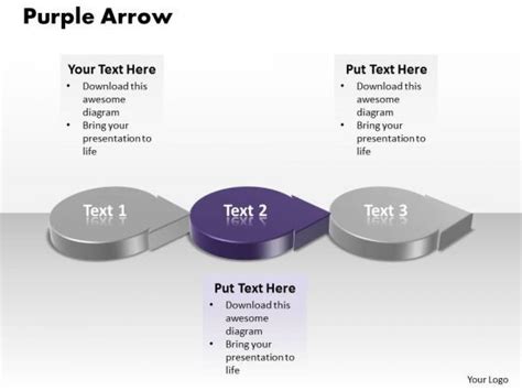 Ppt D Circular PowerPoint Graphics Arrows Showing Purple Stage Templates
