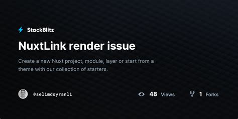 Nuxtlink Render Issue Stackblitz