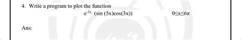 Solved 4 Write A Program To Plot The Function