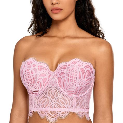Lace Push Up Longline Strapless Bra Okay Trendy