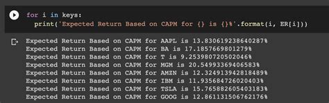 Introduction To The Capital Asset Pricing Model CAPM With Python