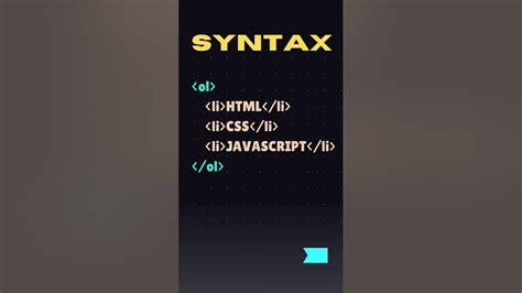 Html Lists Ordered Lists Coding Technology Webdesign Html5 Frontendwebdeveloper