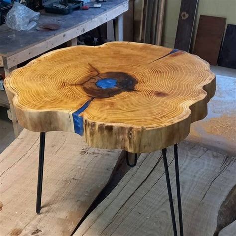 Natural Billet Epoxy Coffee Table Coffee Table Log Coffee Table Natural Wood Table Epoxy