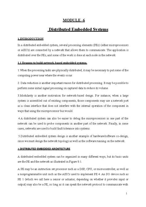 Embedded System Module 6 1 Module Distributed Embedded Systems 1 In