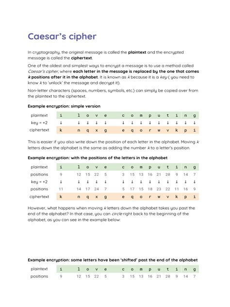 A3 Worksheet Caesar S Cipher Mini Project Pdf Encryption