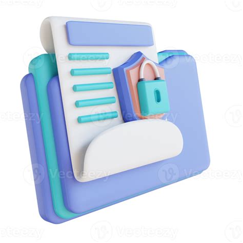 3d Illustration Locked Folder Document 10841611 Png