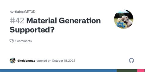 Material Generation Supported · Issue 42 · Nv Tlabsget3d · Github