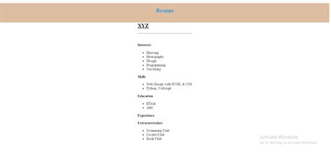 Html Resume Code Coding