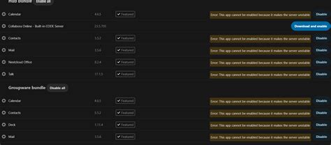 Nextcloud Ns8 Error This App Cannot Be Enabled Because It Makes The
