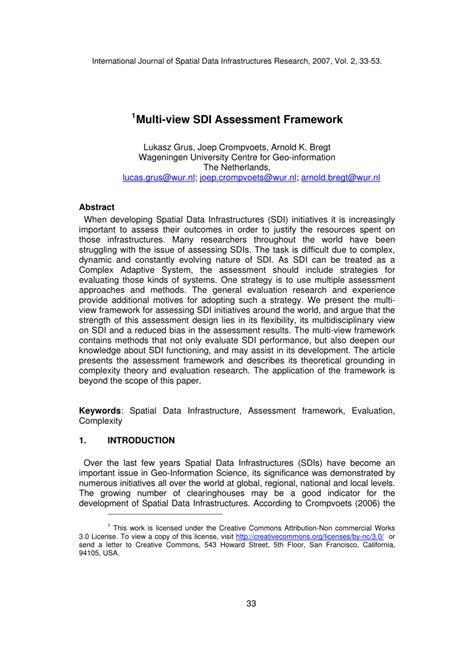 Pdf Multi View Sdi Assessment Framework