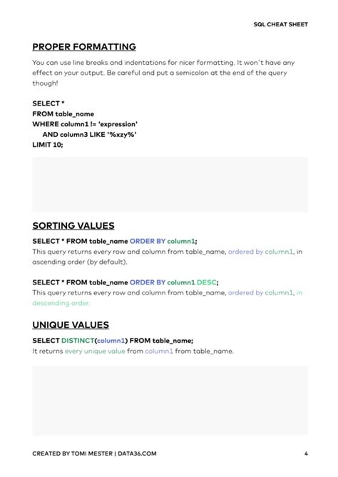 Learn SQL Cheat Sheet A Quick Reference Guide For SQL Querying