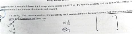 Solved Suppose A Set X Contain Different 4 Times 4 Arrays
