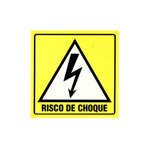 Placa De Indicação Sinalizadora Alerta Risco De Choque 20 Cm Adesiva Leroy Merlin