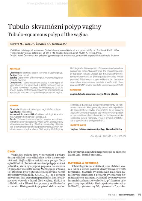 Pdf [tubulo Squamous Polyp Of The Vagina]