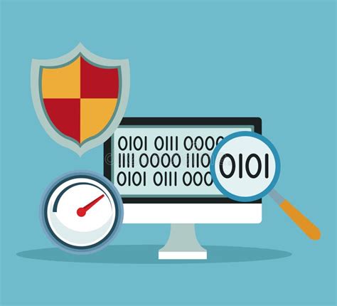 Binary Shield Security And Data Privacy Protection Shield And Lock Over