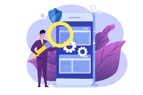 premium vector software or application flat concept debugging development process