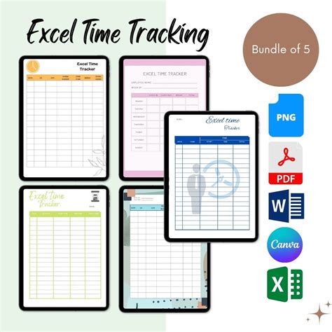 Excel Time Tracking Template Blank Printable PDF Word