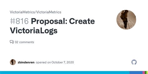 Proposal Create Victorialogs · Issue 816 · Victoriametrics
