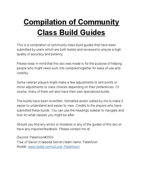 Compilation Of Community Class Build Guides Pdf Archery Leisure